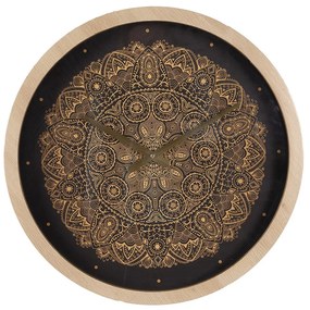 Černohnědé antik nástěnné hodiny s ornamenty - Ø 50*6 cm / 1*AA