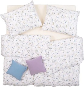 SCANquilt povlečení JERSEY luční kvítka pastelová 140 x 200/70 x 90 cm