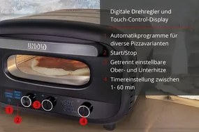 Unold Don Alfredo černá / Pec na pizzu / 1700 W / do 30 cm / 450 °C