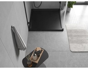 Mexen Flow Slim, čtvercová sprchová vanička 85 x 85 cm, černá matná, 46S708585