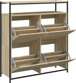 Botník se 4 výklopnými zásuvkami dub sonoma 100 x 34 x 112 cm 3214414