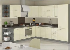 Nábytek Elegance Kuchyňská linka KAMELIA 120/180 cm = Dolní skříňky: 80cm dřezová, 40cm zásuvková, Horní skříňky: 80cm plná, 40cm, 60cm digestořová