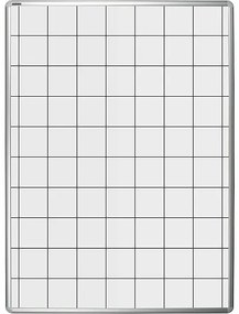Magnetická tabule s odkládací poličkou MANAŽER K 75 x 100 cm (potisk) - čtverce 100 mm (100751002105)
