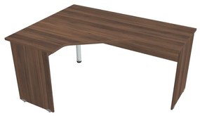 Stůl ergo pravý 160*120 cm - Hobis Gate GEV 60 P Dekor stolové desky: ořech, Dekor lamino podnože: ořech, Barva nohy: stříbrná