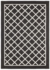 Hanse Home, Kusový koberec Twin Supreme 103425 Sydney black creme – na ven i na doma, 160x230, černá, chodba / předsíň