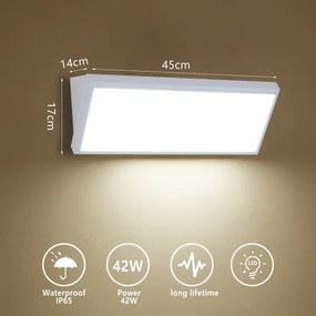 Brilagi - LED Venkovní nástěnné svítidlo TRIANGLE LED/42W/230V bílá IP65