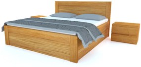 Dřevěná postel z masivu Postelia ONTARIO Dub postel s úložným prostorem 160x200cm - dubové dvoulůžko o šíři masivu 3,7 cm