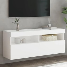 Nástěnná TV skříňka s LED osvětlením bílá 100 x 30 x 40 cm