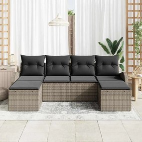 Set pohovek 6 ks Šedá polyratan 3354818