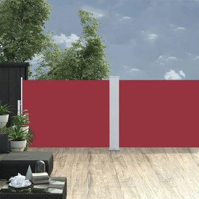 vidaXL Zatahovací boční markýza / zástěna 120 x 1000 cm [48478] Barva: Červená