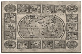 Obraz na plátně - Starodávná  mapa světa 1100FA (100x70 cm)