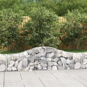 Klenuté gabionové koše 4 ks 200x30x40/60 cm pozinkované železo 3145369
