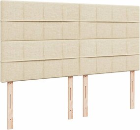 Box spring postel s matrací krémová 200x200 cm textil 3292900