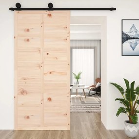 Posuvné dveře 100 x 1,8 x 214 cm masivní borové dřevo - Default Title