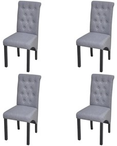 Jídelní židle 4 ks světle šedé textil,  272245