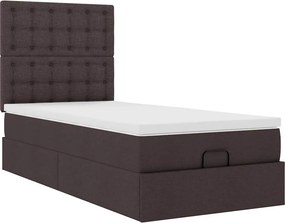 Osmanský postel s matrací tmavě šedá 90x200 cm textil 3313295