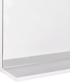 kleankin koupelnové zrcadlo nástěnné zrcadlo se 3 policemi, zrcadlová polička do koupelny, MDF bílá 60x10x48cm, moderní design pro pořádek | Aosom.de