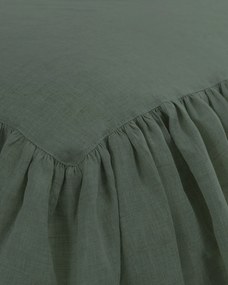 Přehoz Linen Frilly 160 x 210 cm zelený