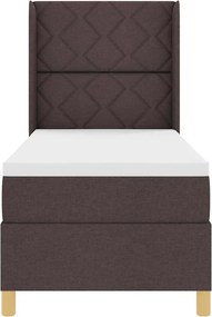 Postel s boxspringem s čelo Tmavě hnědá 80 x 200 cm textil 3341864