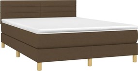 Box spring postel s matrací tmavě hnědá 140x190 cm textil 3140692