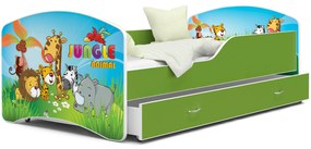 Dětská postel s obrázkem IVAN 180 x 80 cm - JUNGLE