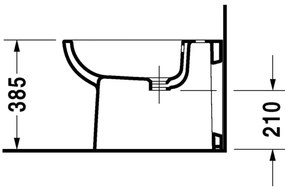 Duravit D-Code - Stojící bidet, 1 otvor pro armaturu propíchnutý, 36x56 cm, bílý 22411000002