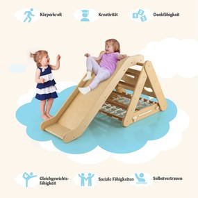 Costway Hračka na lezení pro batolata Trojúhelníková 4-in-1 prolézačka s rampou