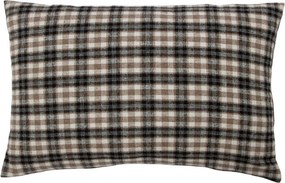 Béžovo-hnědý polštář s motivem jelena a kostkovaným vzorem Check Deer – 40*60*6 cm