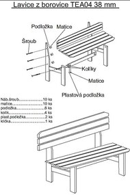 DEOKORK Masivní dřevěná zahradní sestava TEA 1+2 o síle 38 mm