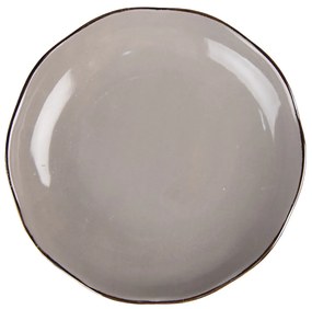 Šedý keramický jídelní talíř Billo - Ø 27*3 cm