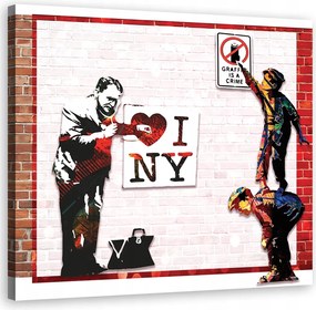 Obraz na plátně Banksy I Love New York 30x30