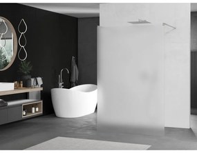 Mexen Kioto, sprchová zástěna Walk-In 110 x 200 cm, 8mm sklo námraza, broušená ocel profil, 800-110-002-97-30