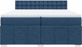 Box spring postel s matrací modrá 200x200 cm textil 3287195