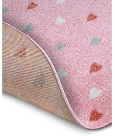 Růžový dětský koberec ø 140 cm Little Hearts – Hanse Home