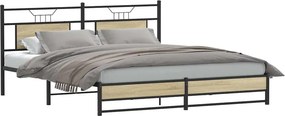 Kovový rám postele bez matrace dub sonoma 183 x 213 cm 3325121