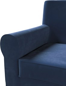 Potah na křeslo IKEA Ektorp Jennylund barva tmavě modrá látka lesklé, sametová
