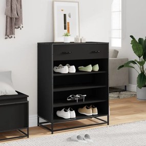 Botník černý 75 x 38 x 97,5 cm kompozitní dřevo a kov 3300875