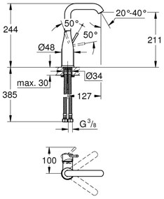 GROHE 23541001 - Umyvadlová baterie ESSENCE DN 15 lesklý chrom