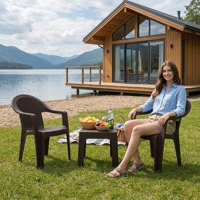 Zahradní odkládací stolek, hnědá, ZAMA