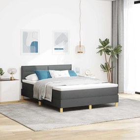 Postel s boxspringem s polštářem Tmavě šedá 160 x 200 cm textil 3338854