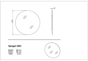 Nástěnné zrcadlo ø 80 cm Libbiano – Germania