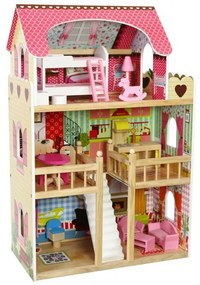 EcoToys Dřevěný domeček Rezidence+ 2 panenky, ZA-4109