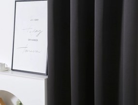 Černý závěs OXFORD 140x250 cm Zavěšení: Kovové kroužky