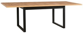 Jídelní stůl IKON 3 L + doprava zdarma deska stolu ořech, nohy stolu černá