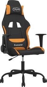 Herní židle černá a oranžová textil 3143716