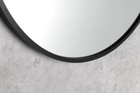 Sapho NOTION SLIM kulaté zrcadlo v rámu ø 50cm, černá mat NT500
