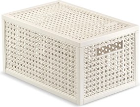 Krémový úložný box s víkem z recyklovaného plastu 19x30x15 cm Kaya – Curver