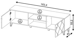Televizní stolek SULA dub craft/černá