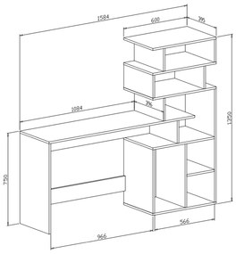 Kondela PC stůl, bílá, MAXIM