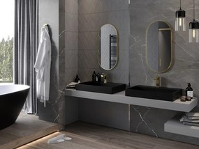 Mexen Loft koupelnové zrcadlo oválné 80 x 40 cm, zlatý rám - 9851-080-040-000-50